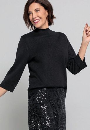 bianca Strickpullover NELE in matt glänzendem Milano-Strick