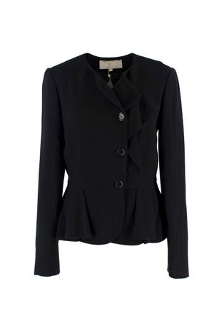 Elie Saab Black Peplum Jacket Size XXS