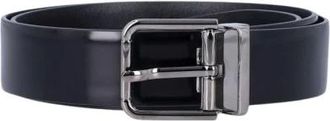 Dolce & Gabbana Homme, Accessoires, Noir, Taille: ONE Size Ceinture en cuir avec boucle en m&eacute;tal
