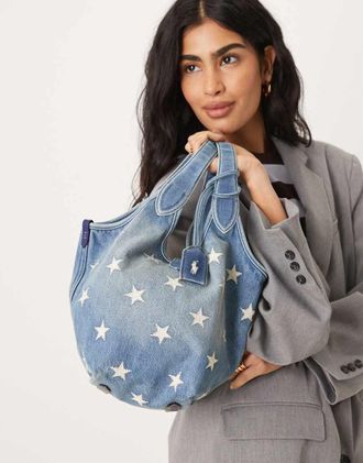 Polo Ralph Lauren Kleine Tragetasche in Blau mit Sternmuster