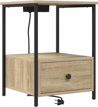vidaXL Nachttisch mit Ladestation Sonoma Eiche Holzwerkstoff Vidaxl