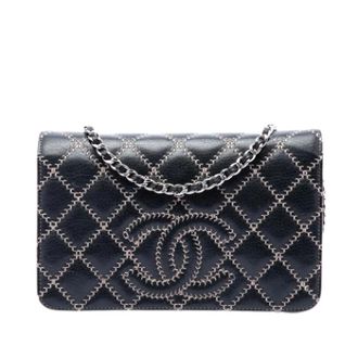 Chanel Sac bandouli&egrave;re en cuir Pre-owned - Femme - Pre-owned - Noir - Taille: ONE Size