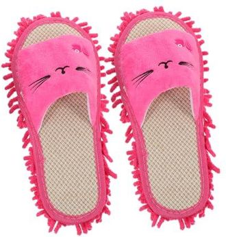 Frcolor Serpillères Lavables Unisexes Pantoufles et Réutilisables pour Nettoyage de Sols Design Cartoon Rose Outils pour Maison et Bureau