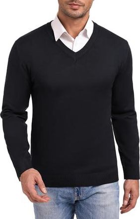iClosam Pull Homme Hiver Chaud Pull Homme Col V Hiver Pullover &agrave; Manches Longues Tricot&eacute; en Maille Classique