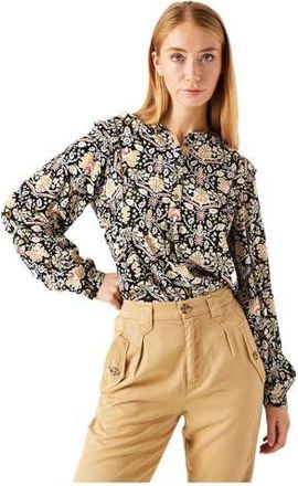 Garcia T- Shirt à Manches Longues Blouse, Noir, L Femme