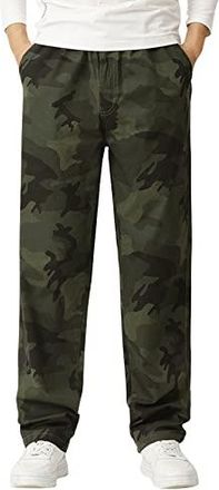 Generic Pantalon camouflage pour homme - Pantalon baggy &agrave; jambe droite - Pantalon de marche r&eacute;tro imprim&eacute; - Pantalon streetwear - Pantalon de style hip-hop Y2