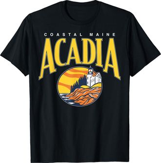 Trendy Apparel Costal Maine Acadia Lighthouse Ocean Sunset T-Shirt