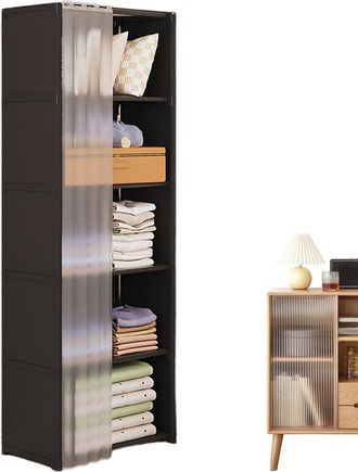 Generico Tragbarer Aufbewahrungsschrank aus Stoff | Robuster Kleiderschrank, Organizer mit Regal mit Vliesstoffabdeckung f&uuml;r Schlafzimmer und Zuhause