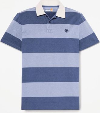 Timberland Kurz&auml;rmeliges Rugby-Poloshirt mit Streifendesign f&uuml;r Herren in Blau/Dunkelblau, Herren, Blau, Gr&ouml;&szlig;e