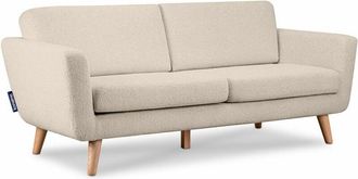 Konsimo Klassische Sofas 3 Personen mit Armlehnen TAGIO, Cremig, Stoff, Scandinavian, 190x80x88cm