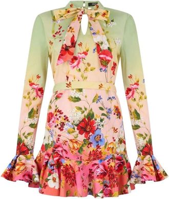 Roberto Cavalli Femme, Robes, Multicolore, Taille: 40 FR Miami Print Mini Dress