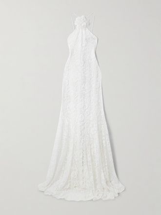 Rodarte Robe Aus Spitze Aus Einer Biobaumwollmischung Mit Applikation - Wei&szlig;