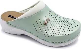 Leon 3400 Sabots Mules Chaussons Chaussures en Cuir, Femme, Vert, EU 38