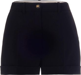 Elisabetta Franchi Femme, Shorts, Noir, Taille: 40 FR Shorts en cr&ecirc;pe l&eacute;ger