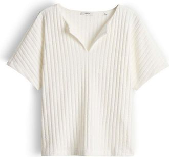 OPUS Kurzarmshirt Sombri aus Jersey mit Rippstruktur elastischer Stoff, weicher Griff, Casual