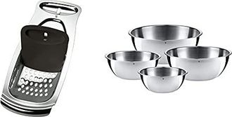 WMF Spätzle-Profi 35 x 14 cm, Spätzlereibe mit Teigschaber, Spätzlehobel, Cromargan Edelstahl & Gourmet Schüsselset 4-teilig, Edelstahl Schüsseln für die 