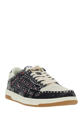 Amiri Mens Sneakers Skel Top Black Cotton Trainers
