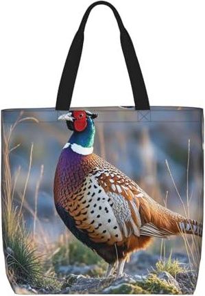 Generic Faisans Animaux Sac &Agrave; Bandouli&egrave;re R&eacute;utilisable Sacs D&eacute;contract&eacute; Sac Fourre-Tout Pour Shopping Quotidienne Voyage