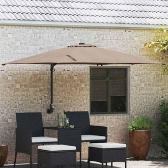 vidaXL Vidaxl - Parasol de jardin Taupe 248.5 x 247.5 x 160 cm tissu