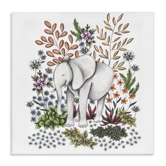 Stupell Industries Leinwandbild, Dschungel-Wildtier-Elefant, Design von Cecilia Battaini, 61 x 61 cm