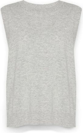 Elena Miro Femme, Pulls, Gris, Taille: 48 FR Gilet avec boutons latéraux