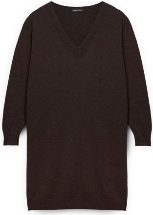 Fiorella Rubino Femme, Pulls, Brun, Taille: 40/42 FR Pull long col en V