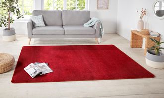 Hanse Home Nasty Teppich - Wohnzimmerteppich Flauschiger Kurzflor Einfarbig Unifarben f&uuml;r Esszimmer, Wohnzimmer, Kinderzimmer, Flur, Schlafzimmer, K&uuml;che - Uni Ro