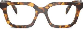 Prada lunettes de vue à monture carrée - Marron