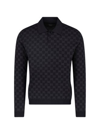 Gucci Jacquard Viscose Polo Gg