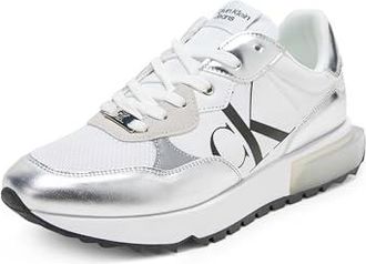 Calvin Klein Baskets Magalee pour Femme, Argent&eacute;/Blanc 040, 40 EU