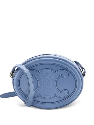 Celine Triomphe Oval Leather Mini crossbody bag - Bleu