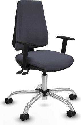 Piqueras y Crespo Elche Schreibtischstuhl, verstellbare Armlehnen, ausgestattet mit Asincro- und Schaumstoffausschnitt, 65 mm Rollen, Nylon, Dunkelgrau