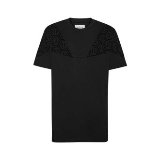 Philipp Plein T-shirt &agrave; col rond - Logo PP - Homme - Tops - Noir - Taille: L