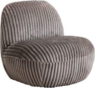 Made In Meubles Made In Meubles - Fauteuil confort en velours côtelé beige écru Soléa