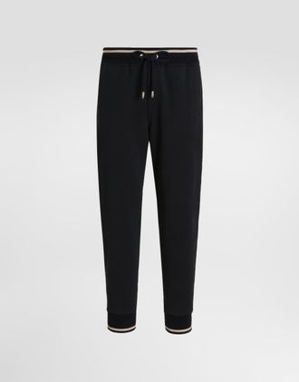 Dolce & Gabbana Jogginghose Aus Baumwolle Mit Stickerei - Mann Hosen Und Shorts Blau 44