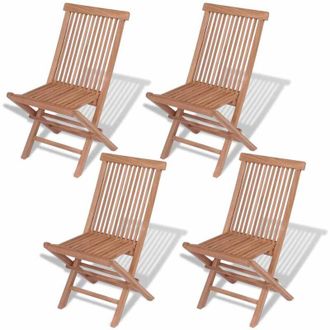 vidaXL Vidaxl - Chaises pliables de jardin lot de 4 Bois de teck solide