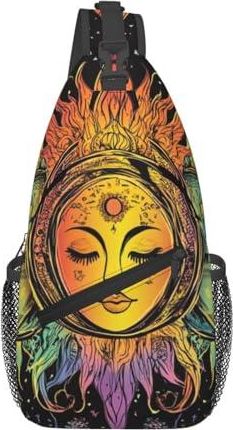 Generic La lumi&egrave;re ultraviolette refl&egrave;te le soleil et la lune sac &agrave; bandouli&egrave;re sac &agrave; bandouli&egrave;re sac &agrave; dos de voyage sac &agrave; dos bandouli&egrave;re pour homme sac &agrave; d