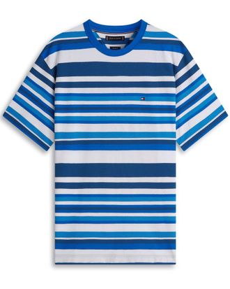 Tommy Hilfiger T-Shirt aus luftigem Baumwoll-Crepe mit Ringelstreifen, Relaxed Fit in