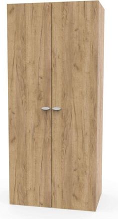 PEGANE Armoire 2 Portes placard de rangement coloris Ch&ecirc;ne - Longueur 79 x Profondeur 52 x Hauteur 180 cm