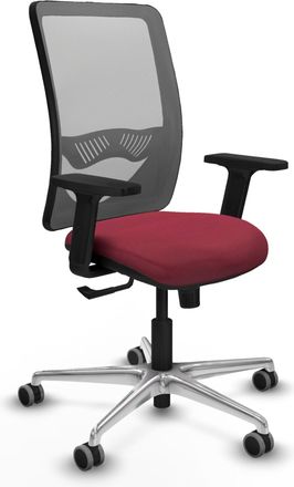 Piqueras y Crespo B&uuml;rostuhl, weiche Rollen Zulema mit 2D-Armen, h&ouml;henverstellbare Lendenwirbelst&uuml;tze, ausgestattet mit Sincro 3 Positionen und Schneideschaum, Grau/Gran