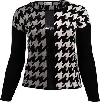 Passioni Strickpullover mit Hundertstich-Farbblockmuster