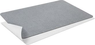 Relaxdays Badematte Kieselgur, 50 x 70 cm, wasserabsorbierend, schnelltrocknend, rutschfest, Badezimmerteppich, grau