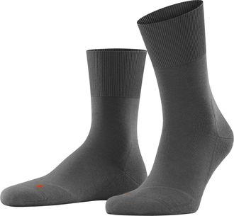 Falke Unisex Socken Run U So Baumwolle Funktionsmaterial einfarbig 1 Paar, Grau Flanell 3210, 37-38
