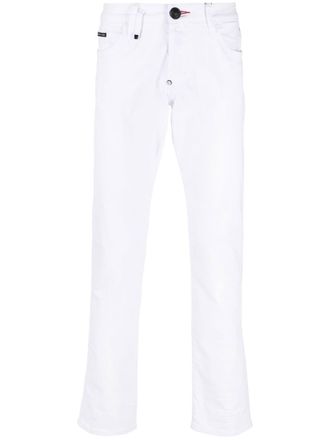 Philipp Plein Klassische Straight-Leg-Jeans - Weiß