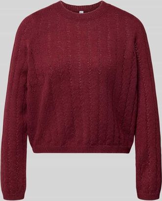 Pieces Regular Fit Pullover mit gerippten &Auml;rmelb&uuml;ndchen Modell ADA