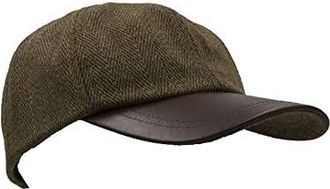 Walker and Hawkes Walker & Hawkes - Hoaden - Casquette de Chasse Derby - Unisexe - Tweed/visi&egrave;re en Cuir - Tweed Bleu - Taille Unique