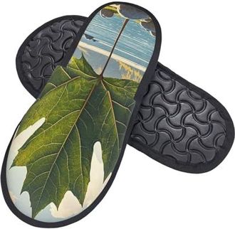 Generic Chaussons Femme Homme Feuilles DÉrable Du Canada Chaussons Femme Confort Antidérapantes Pantoufles DExtérieur, Pour Hommes, Mariage, Fête, M