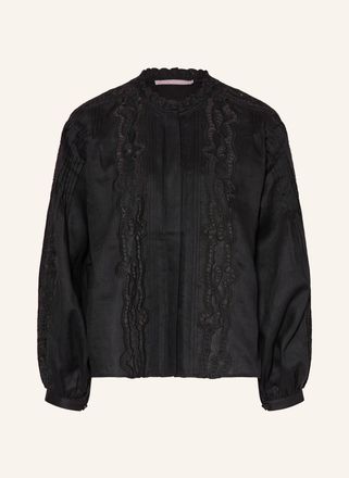 (The Mercer) N.Y. (The Mercer) N.Y. Leinenbluse Mit Lochspitze schwarz