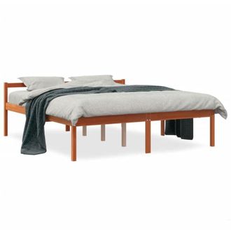 vidaXL Seniorenbett Wachsbraun 160x200 cm Massivholz Kiefer Vidaxl