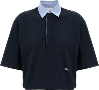 Stella McCartney Femme, Tops, Bleu, Taille: 36 FR Polo en coton piqu&eacute;